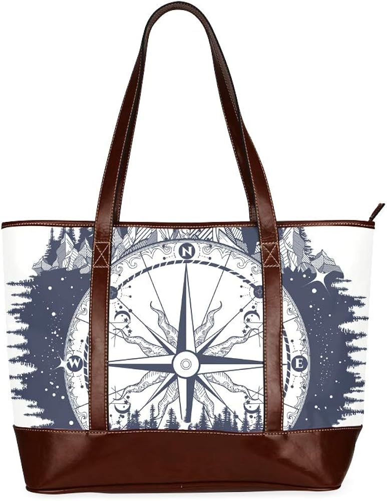 Retro Compass Compass Shoulder Travel Bag Work Shoulder Bag Large ...