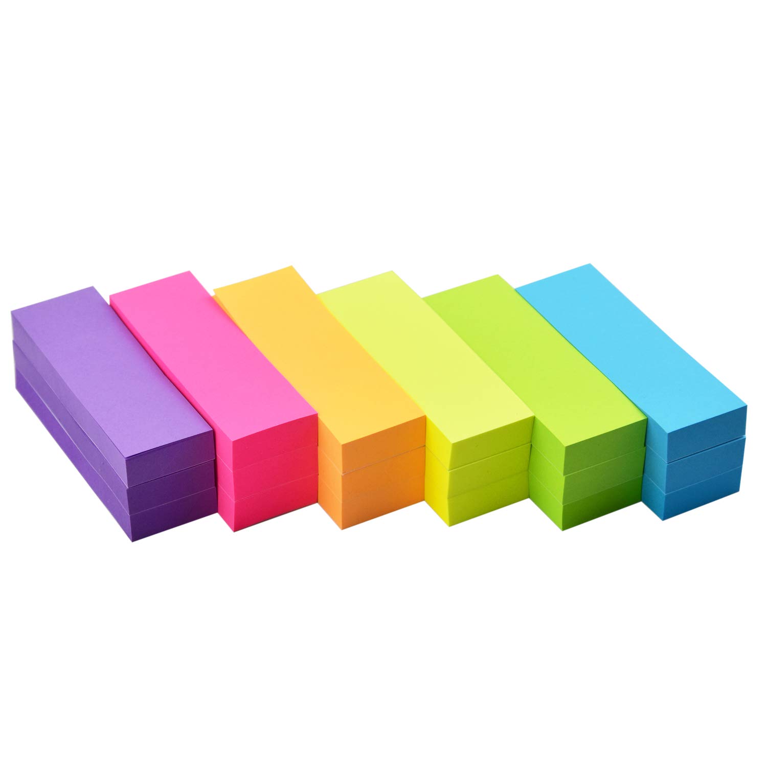 Amazon | 付箋 強粘着ブロックメモ 蛍光カラー6色 100枚×18冊入 75×25mm | 付箋 | 文房具・オフィス用品