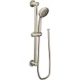 Moen Eco-Performance Brushed Nickel Detachable Handheld Shower Head with 24-Inch Slide Bar and ...