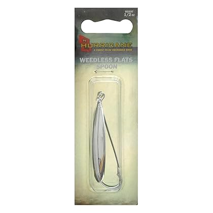 The Hurricane Weedless Flat Spoon, 1/2-Ounce, Silver save price with ...
