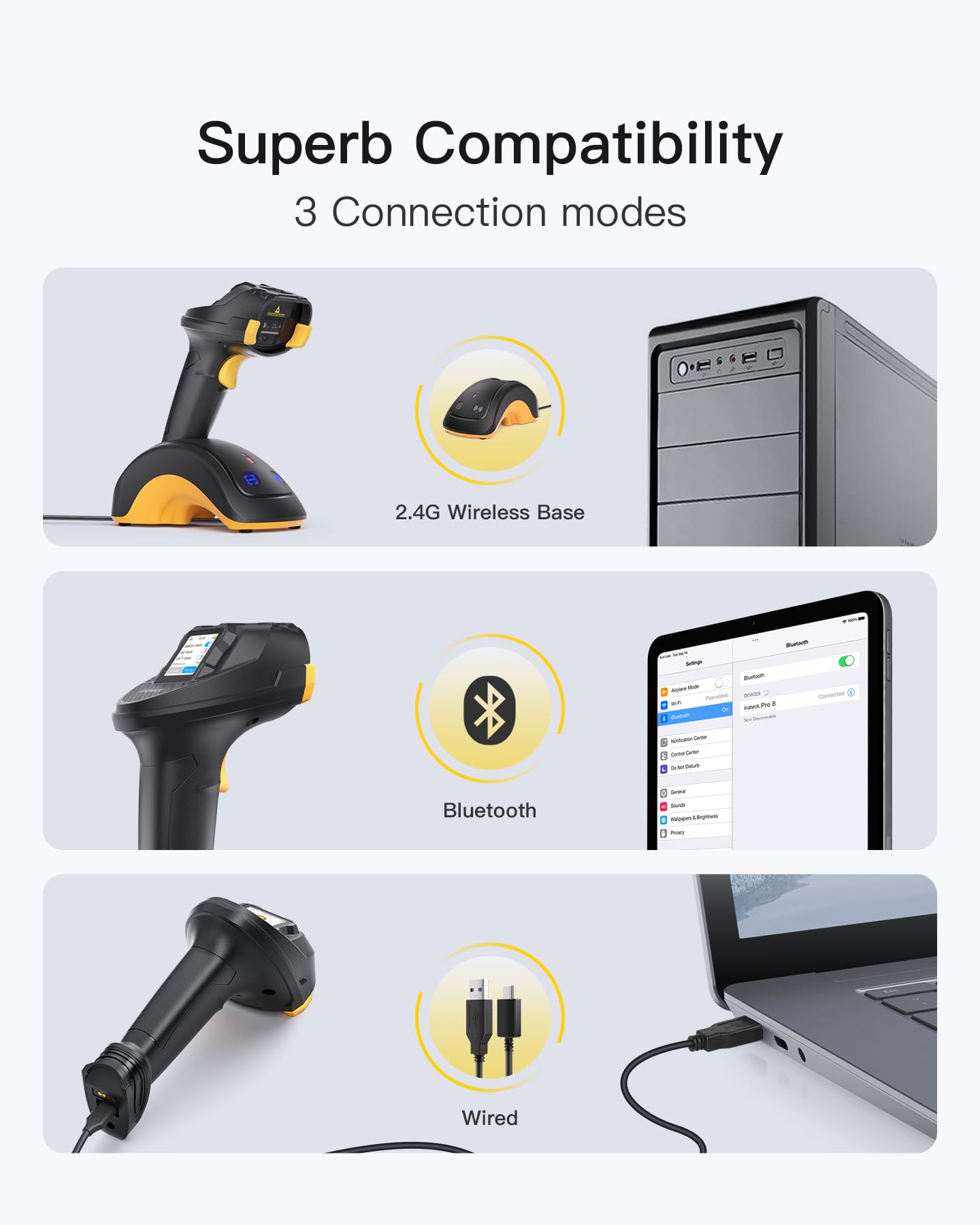 Mua Inateck Bluetooth Barcode Scanner, 2D 1D Wireless Handheld Scanner ...