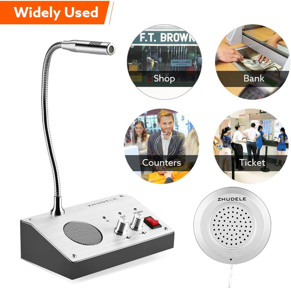 Elikliv Dual-Way Counter Intercom Window Intercom System Counter ...