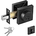 Square Single Cylinder Deadbolt, Modern Deadbolt Lock with Keys, Door ...