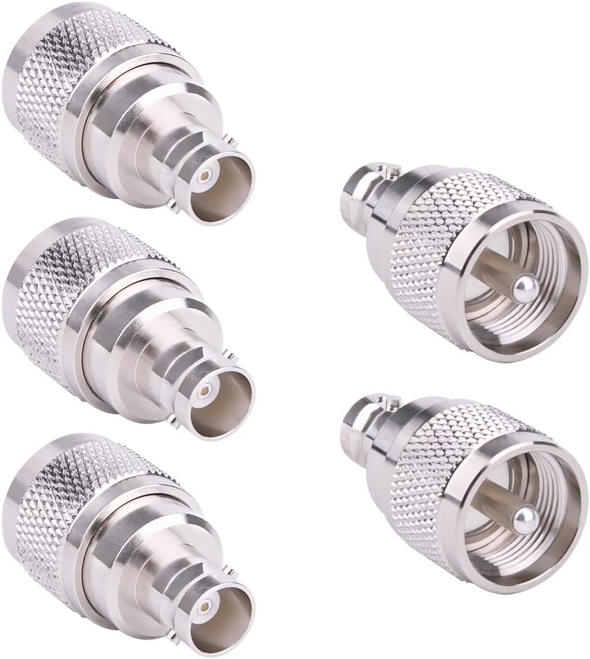 Amazon.com: MOOKEERF PL259 UHF Male to BNC Female Connectors, BNC to UHF SO239 CB Radio Adapters ...