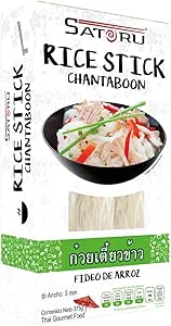 Satoru Fideos De Arroz, Rice Stick Chantaboon 3mm, Sin sabor, 375 ...