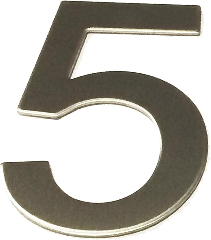 ASC Brushed Stainless Steel House Numbers Stick on 3M Adhesive 10cm ...