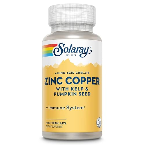 SOLARAY Zinc Copper Amino Acid Chelate - Immune Support Supplement w ...