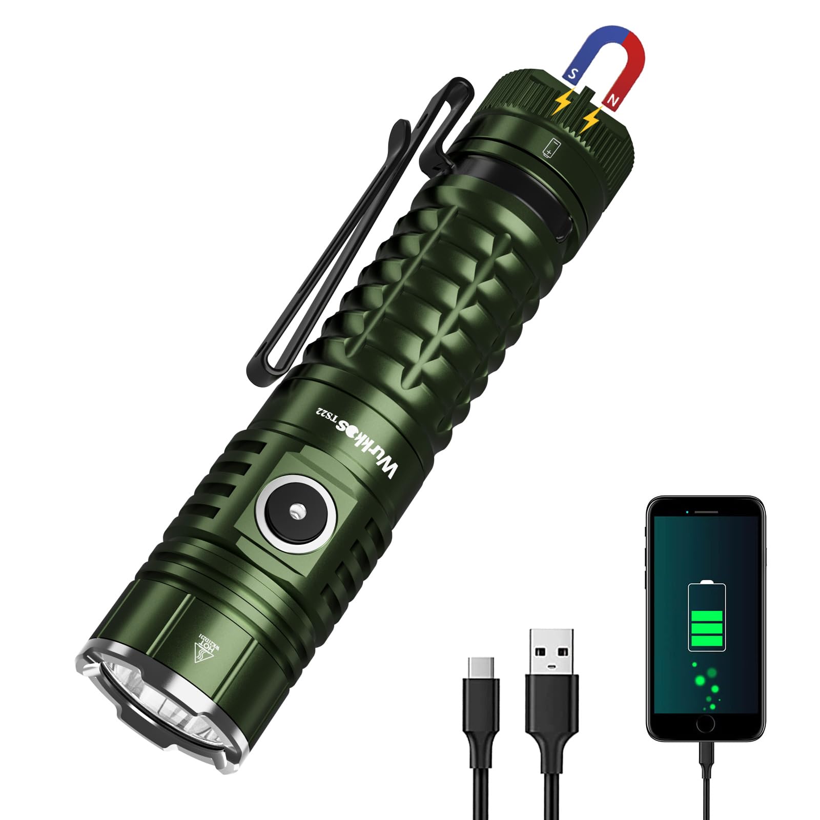 Wurkkos LED Flashlight High Lumen Rechargeable - TS22 4500 lm Super ...