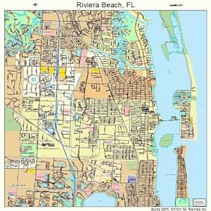 Amazon.com: Large Street & Road Map of Riviera Beach, Florida FL ...