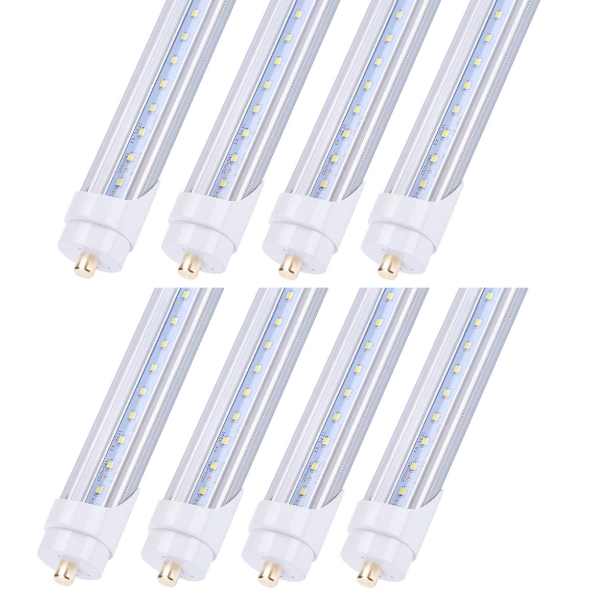 5000K Clear Cover 8ft T8 LED Tube Bulb Light 45W Single Pin FA8 Base ...