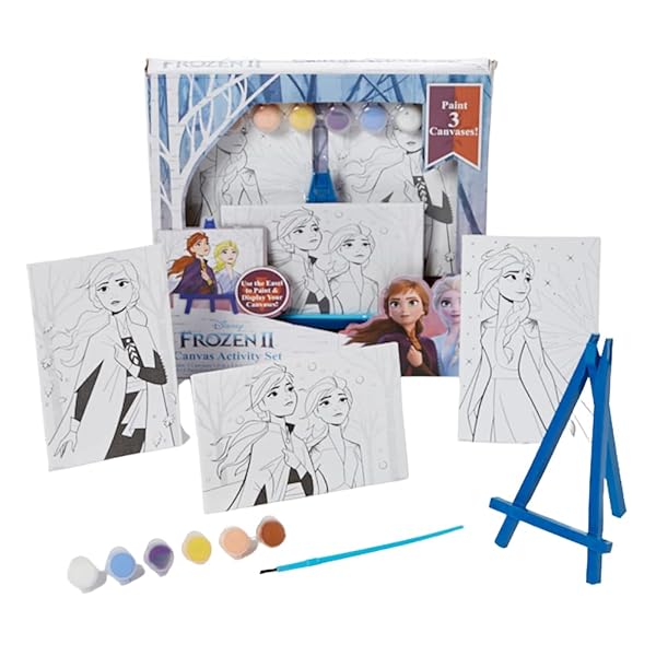 Disney Frozen 2 Paint Set for Kids Elsa Painting Set with 3 Canvases ...