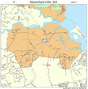 Amazon.com: Large Street & Road Map of Marshfield Hills, Massachusetts ...
