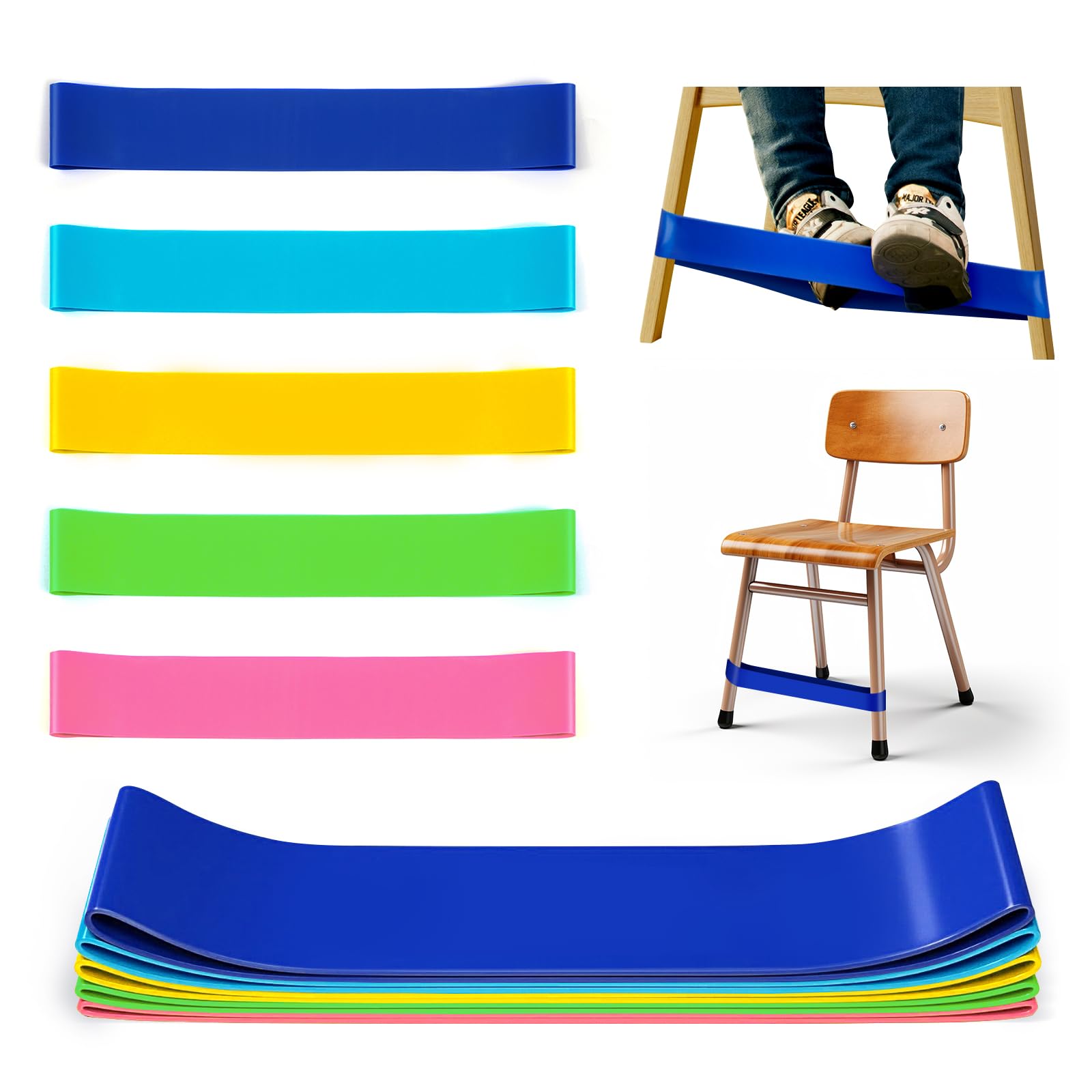 WNSIRVY 5 Pack Chair Bands for Kids with Fidgety Feet, ADHD Tools for ...