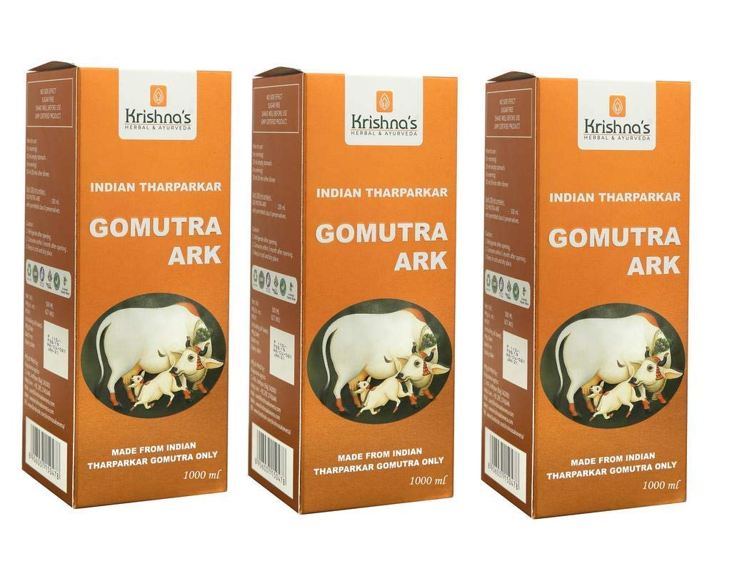 Buy Krishna's Herbal & Ayurveda Gomutra Ark - 500 ml (Pack of 3) Online ...
