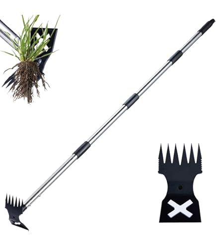 Weed Puller Upgraded 11-Tine Weeding Tool – Dig, Shovel & Remove Weeds ...
