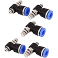 Amazon.com: Sydien 5Pcs 6mm Tube to M5 Male Thread Push in to Connect Fittings Pneumatic Flow ...