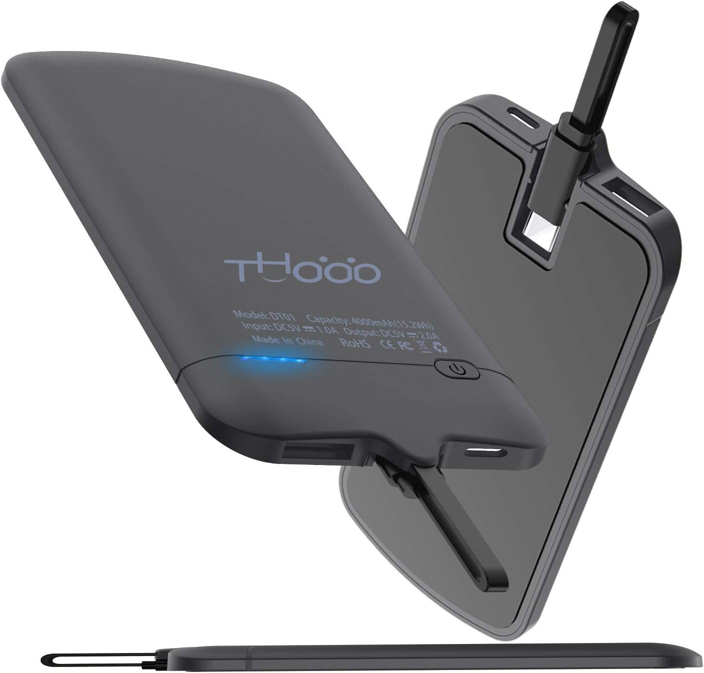 TH000 Ultra Slim Portable Power bank for Raspberry Pi 4 Charger Anti ...