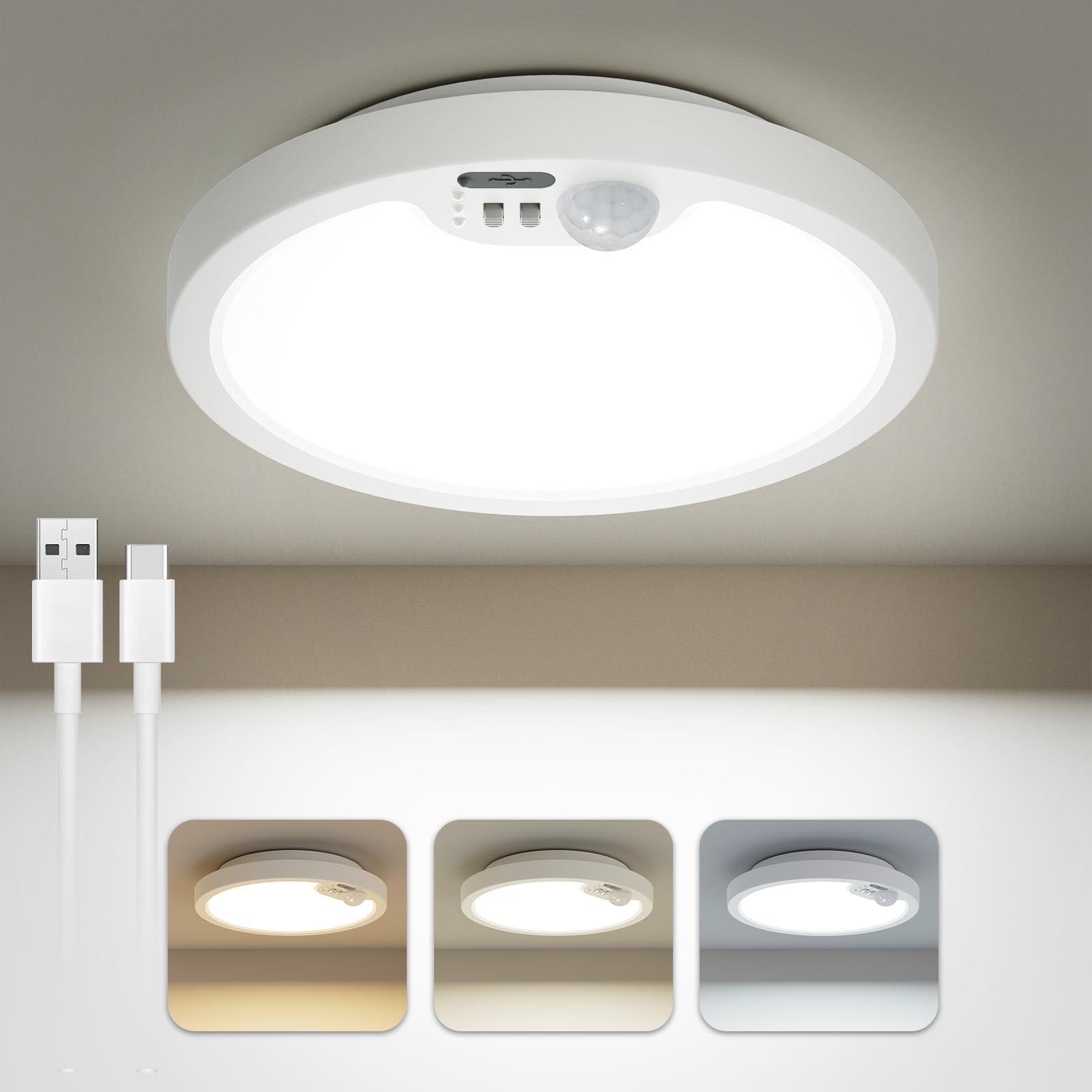 Mua Rechargeable Motion Sensor Ceiling Light Indoor, Wireless Battery ...