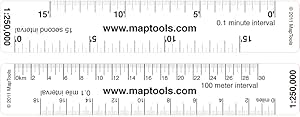 Amazon.com : Map Ruler for 1:250, 000 Scale Maps. LAT/Lon, Miles ...