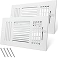 10 x 6 Inch (Duct Opening) 3-Way Vent Casing White Sidewall and Ceiling ...