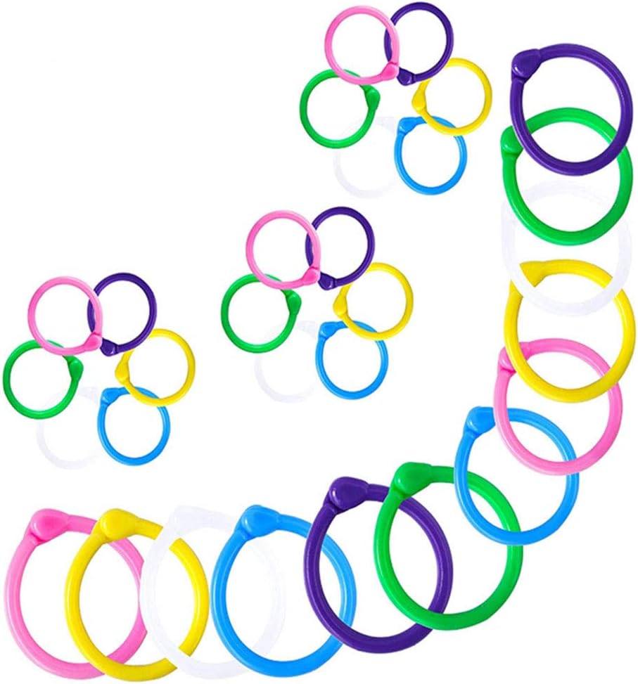 100 Pcs Plastic Book Rings, Loose Leaf Binders Book Rings Keychains ...