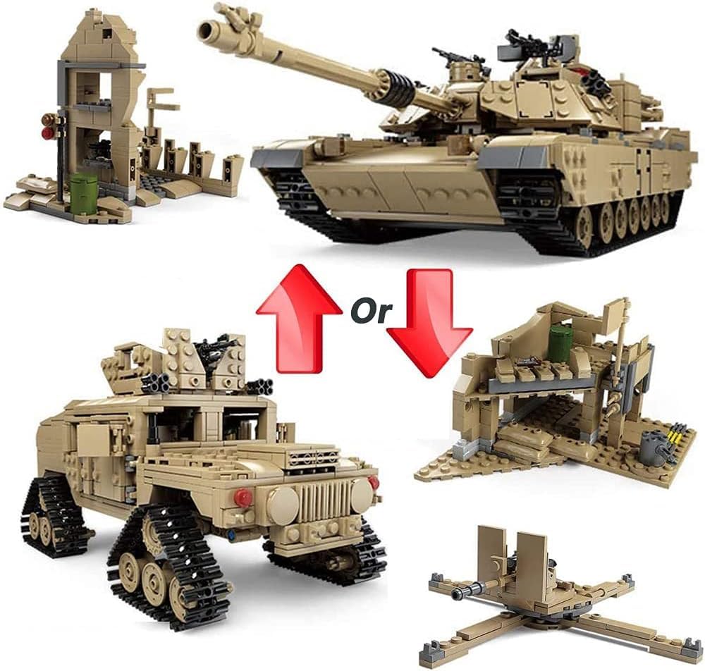 Feleph Military M1A2 Tank Model Kit With 5 Soldier Figures, 1:28 WW2 ...