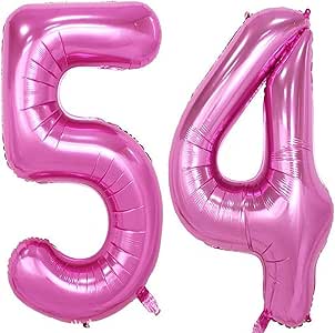 Amazon.com: 40inch Pink Foil 54 Helium Jumbo Digital Number Balloons ...