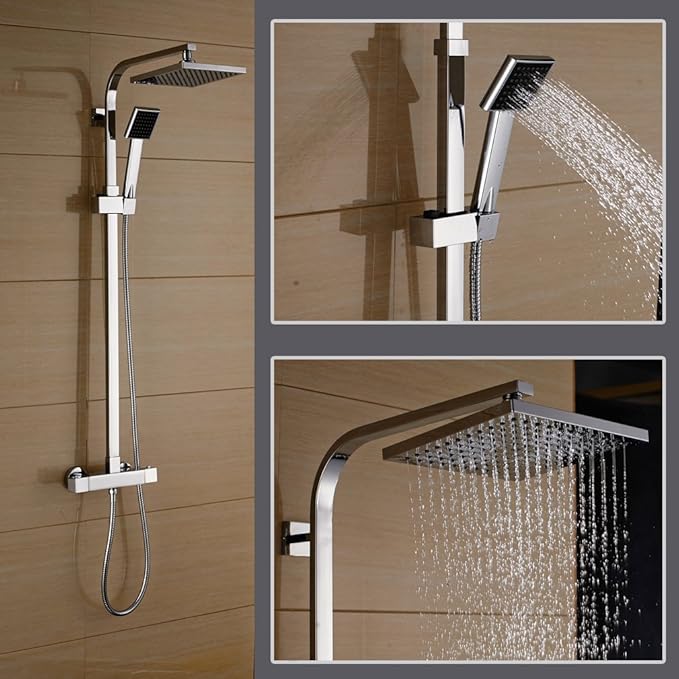 Auralum® Saliscendi Miscelatore Termostatico Doccia Set Doccia Completo ...