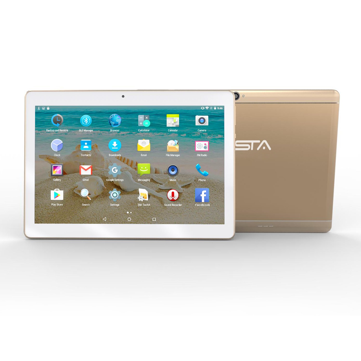 BEISTA Tablet de 10.1 Pulgadas (Metal,WiFi,Quad-Core,HD 800x1280,Doble ...