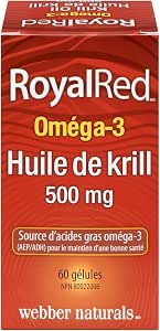 Webber Naturals Royal Red Omega-3 Krill Oil Softgel, 500mg: Amazon.ca ...