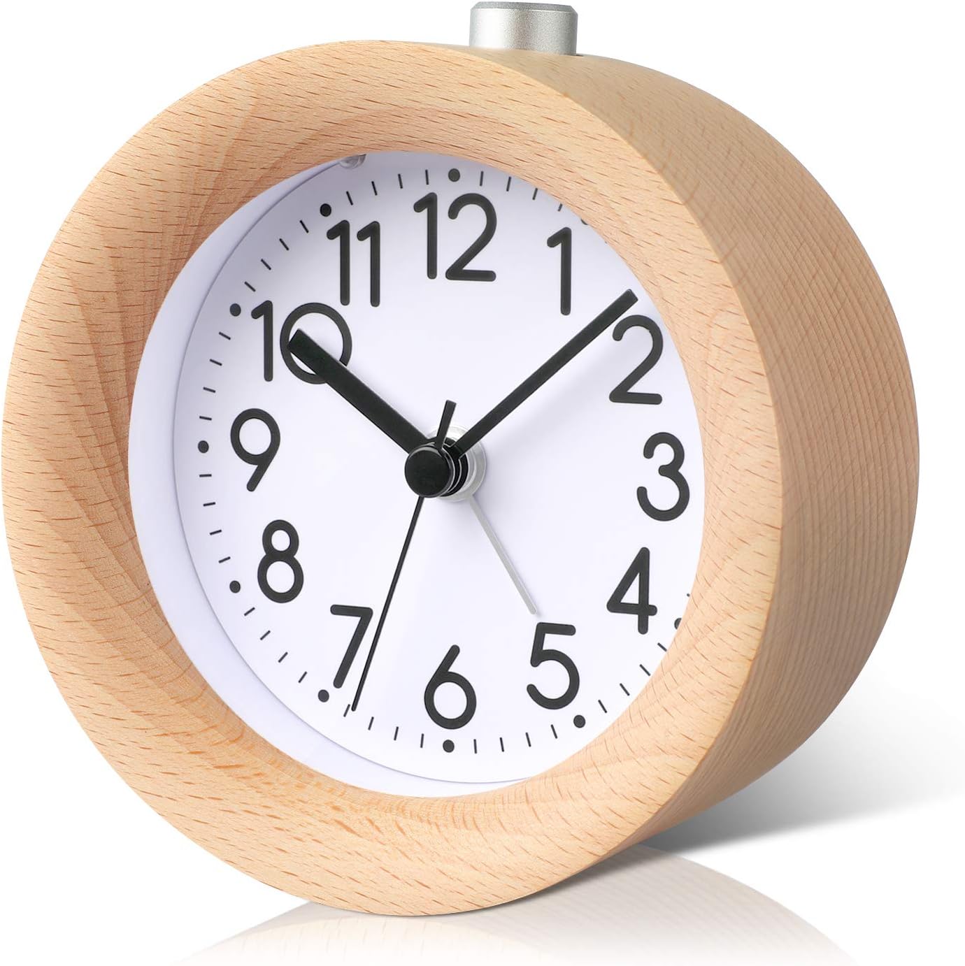 Ayybboo Analog Wecker Holz, Wecker Analoger mit Snooze/Licht Leise ...