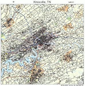 Amazon.com: Large Street & Road Map of Knoxville, Tennessee TN ...