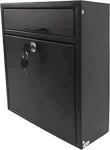 Amazon.com: FixtureDisplays Black Outdoor Drop Box Locking Drop Box ...