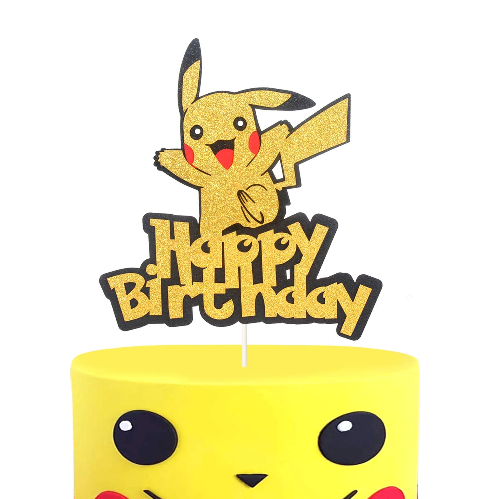 Liliparty Jumping Pikachu Happy Birthday Cake Topper Cute Pokemon ...