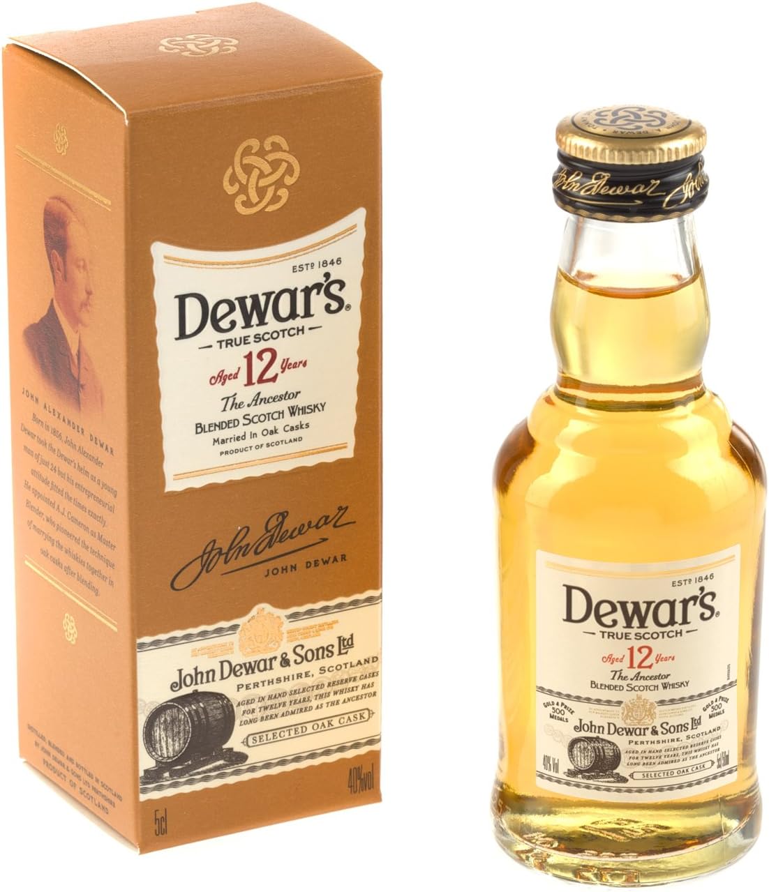Dewars 12 year old 5cl Miniature Blended Whisky: Amazon.co.uk: Grocery