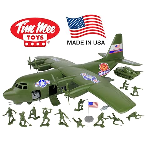Buy Tim Mee Toy Plastic 2ft Hercules C-130 Gunship and Army Men and M48 ...