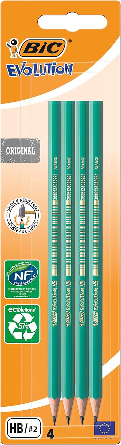 BIC Evolution Original HB Graphite Pencils - Pack of 4: Amazon.co.uk ...