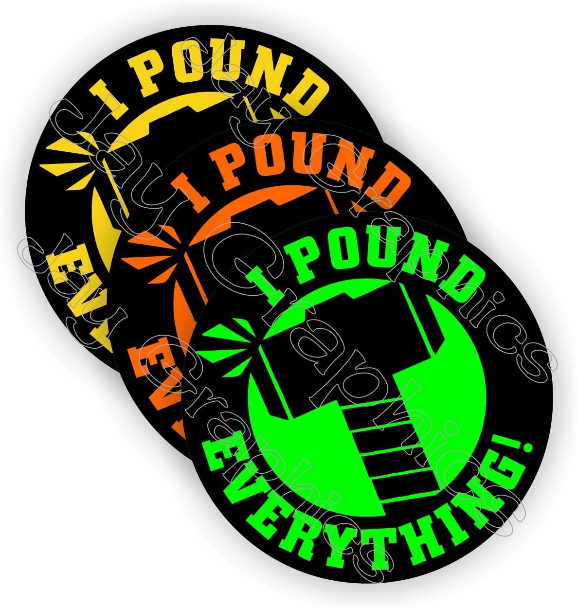 (3) I POUND EVERYTHING Funny Hard Hat Stickers | Motorcycle Hammer ...