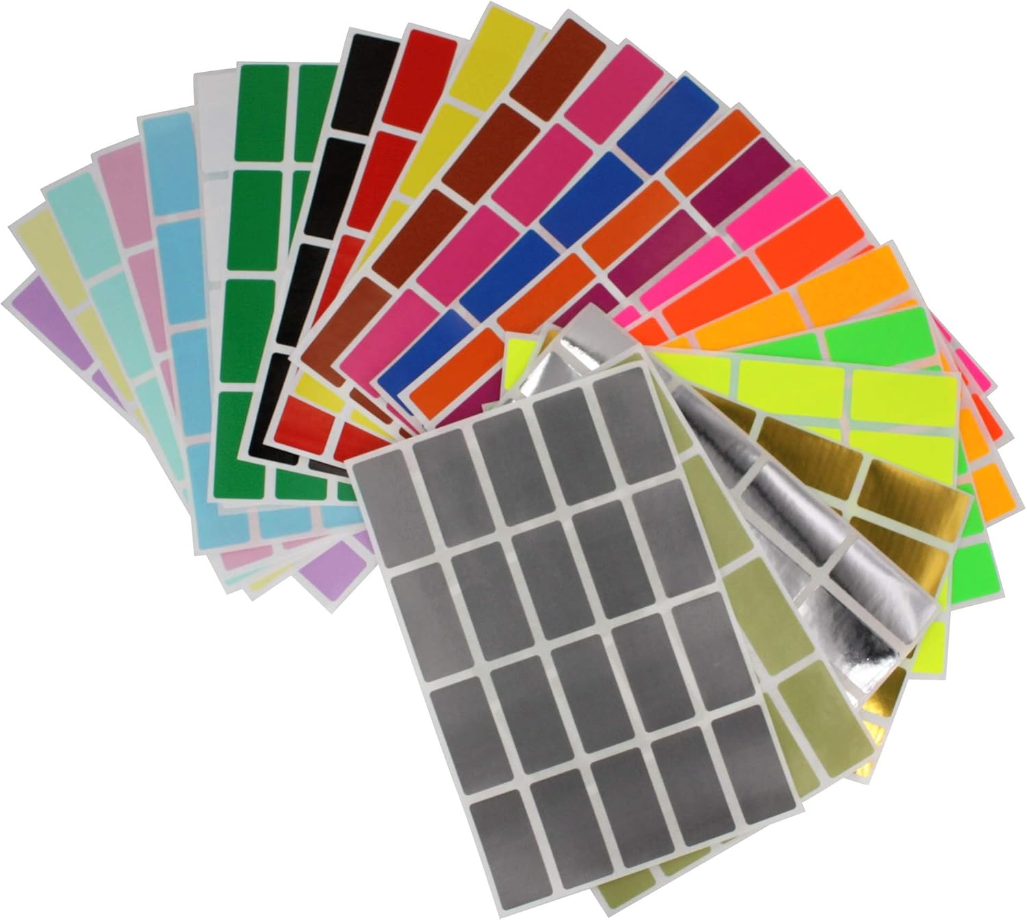 Colored Labels Stickers Rectangle 40mmx19mm (4 cm x 1.9 cm) Rectangular ...