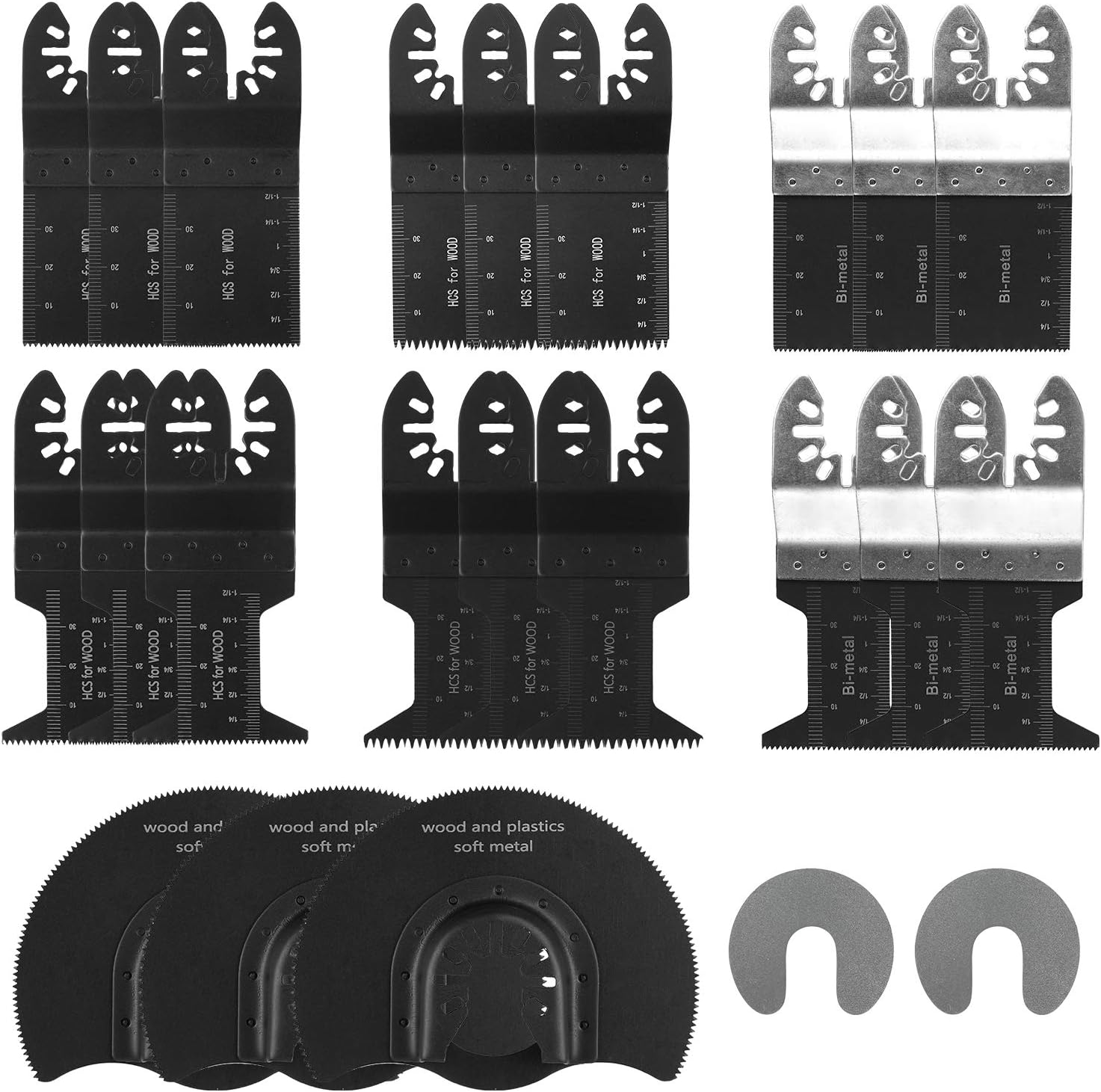 Universal Wood Metal Oscillating Multitool Blades (25 Pcs) – BigaMart