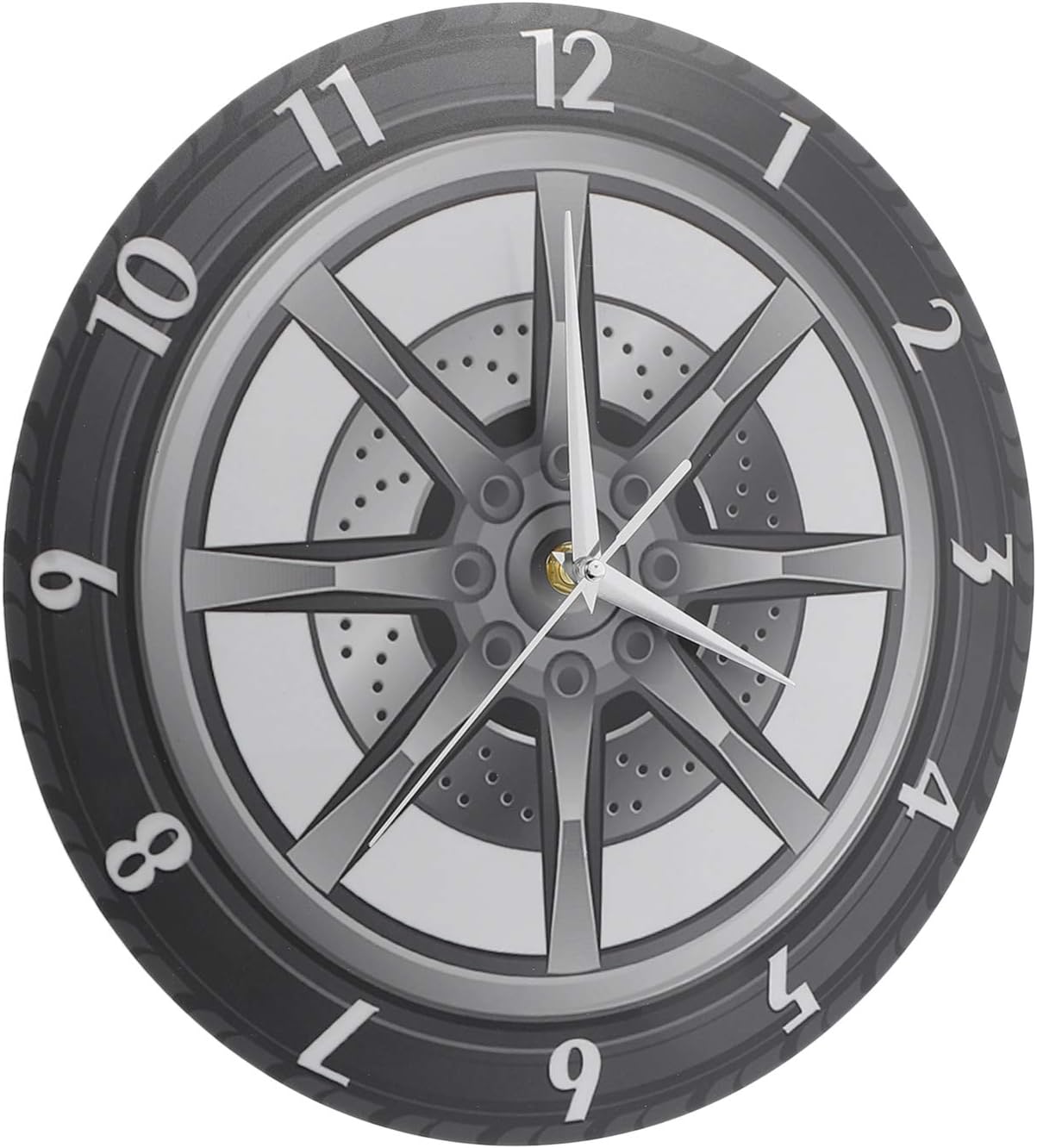 Amazon.com: IMIKEYA Car Wheel Wall Clock Large Round Wall Watch Silent ...
