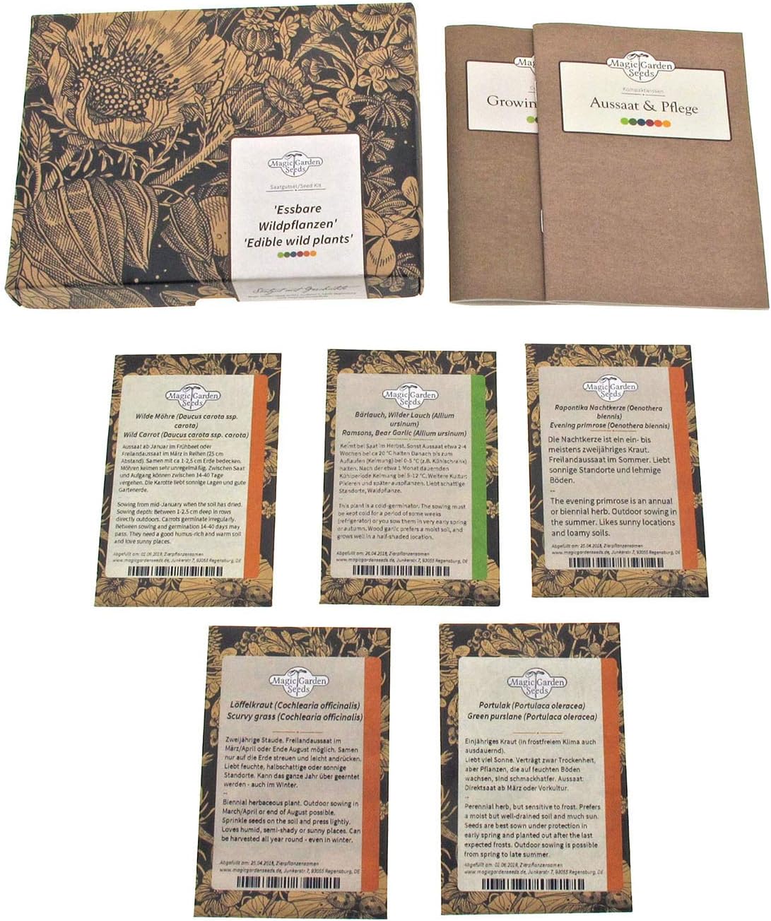 Edible Wild Plants, Seed Gift Set with 5 Wild Vegetables and Wild Herbs ...