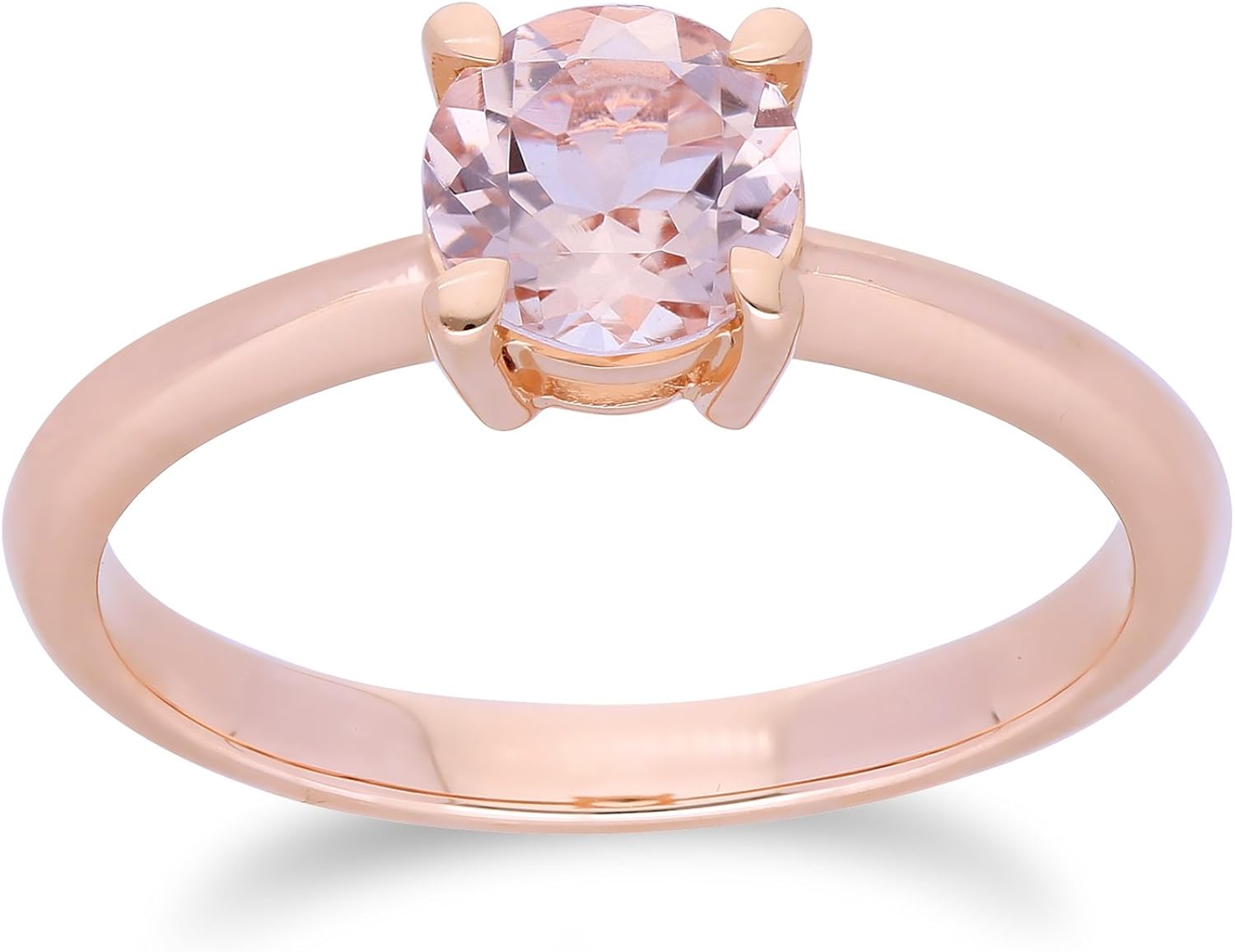 Gemondo Morganit Ring, 9 Karat Rosegold Morganit Rundschliff einzeln ...