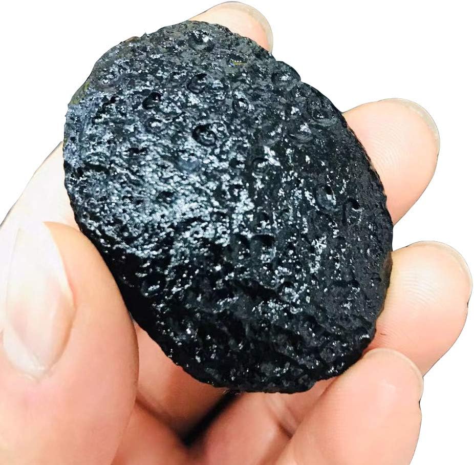 1pcs raw Natural Stone Meteorite Quartz Oval Stone Rough Black Tektite ...