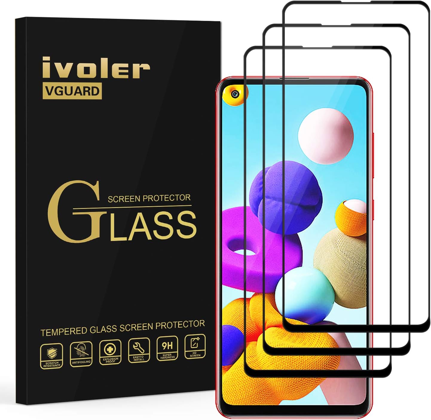 ivoler 3 Unidades Protector de Pantalla para Samsung Galaxy A21s ...