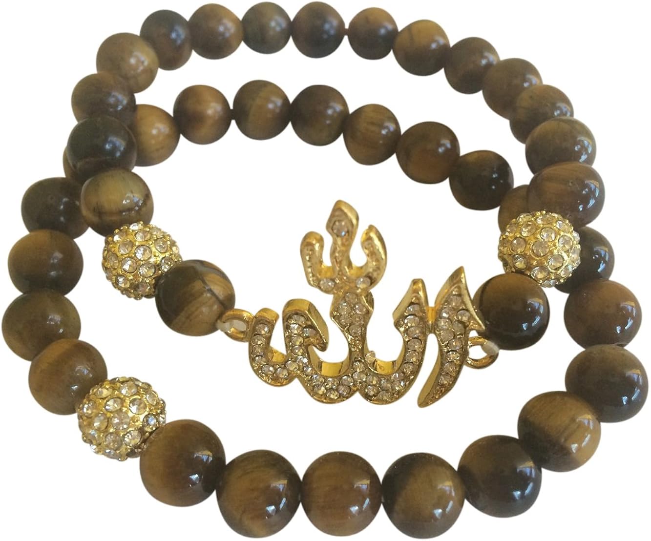 Amazon.com: Brown Allah God Name Muslim Islamic Arabic Stretch Bracelet ...