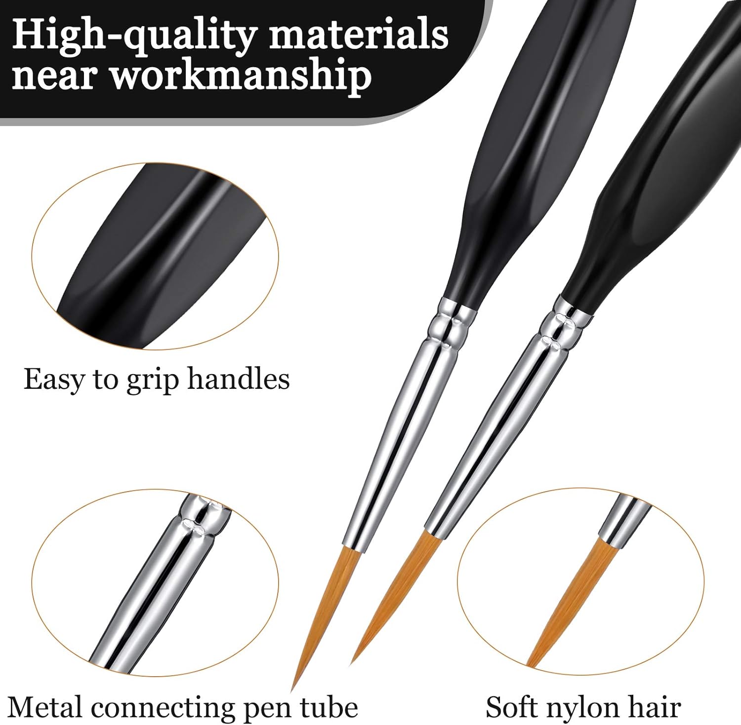 15 Pieces Fine Detail Brushes with Triangular Handles, Detail Paint ...