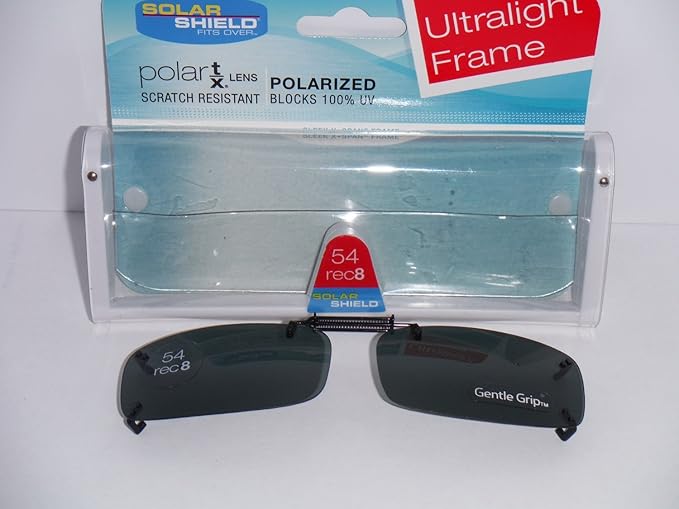 Amazon.com: Solar Shield Polarized Clip-on Sunglasses 54 Rec 8 Fits ...