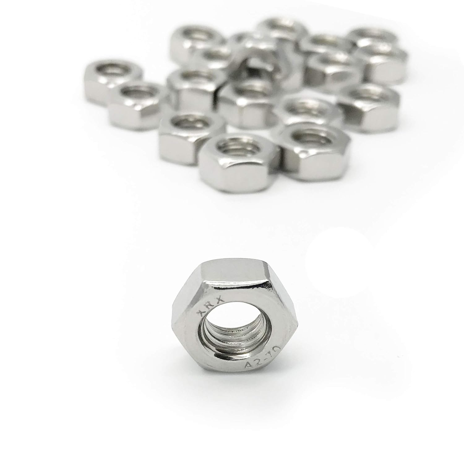 304 Stainless Steel A2-70 Grade Hexagon Nuts Silver Tone 20pcs ZLYY M10 ...