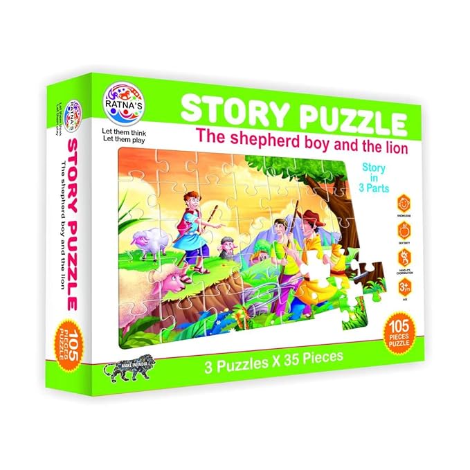 Buy RATNA S Story Jigsaw Puzzle The Shephard BOY And The Lion For Kids buy-ratna-s-story-jigsaw-puzzle-the-shephard-boy-and-the-lion-for-kids